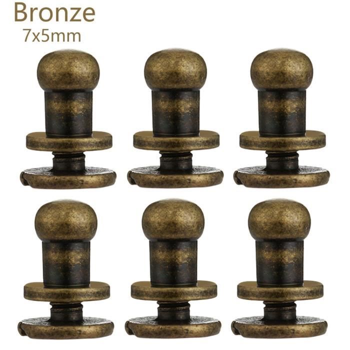 Rivets,10 pièces cuivre rond vêtement Rivets moine tête vis laiton clou ...