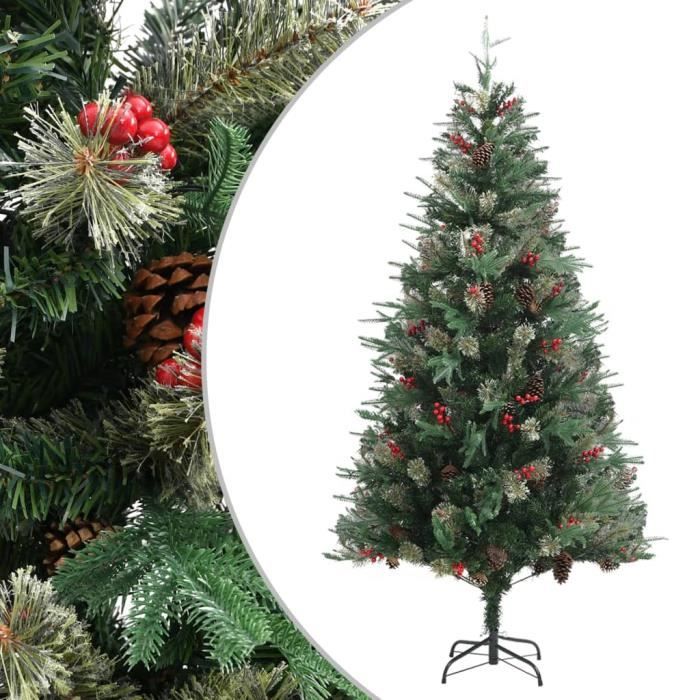 BETTEVE - Sapin de Noël avec pommes de pin Vert 225 cm PVC et PE ...