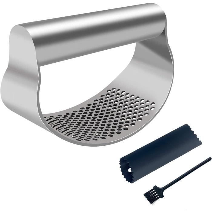 Pilon À Ail Manuel En Acier Inoxydable Avec Brosse De Nettoyage Et ...