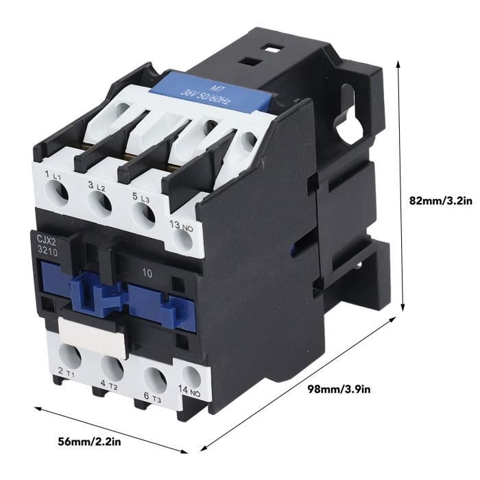 QID-Contacteur AC Contacteur de Puissance Industriel, 3 Phases 3 Ples ...