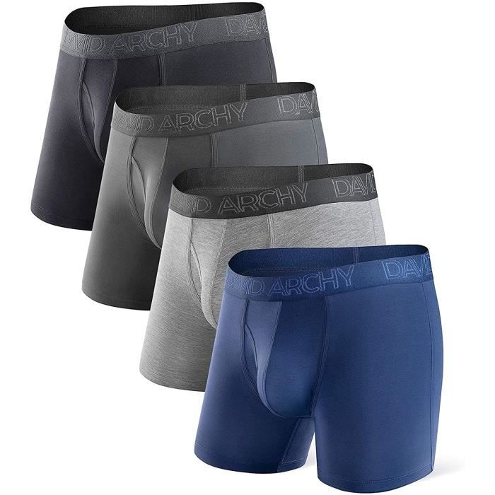 BOXER-SHORTY Homme Lot de 3 ou 4 Caleçon Court en Fibre de Bambou ...