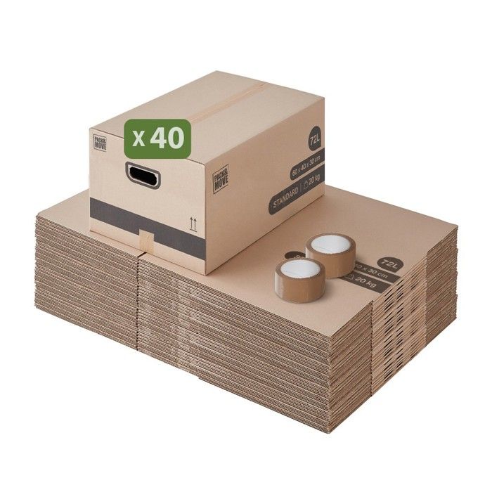 Pack and Move - Lot 40 cartons déménagement M - 60 x 40 x 30 cm ...