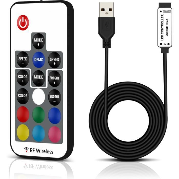 5V Usb Control Box Et Télécommande Sans Fil 17 Touches Rf, Controleur ...