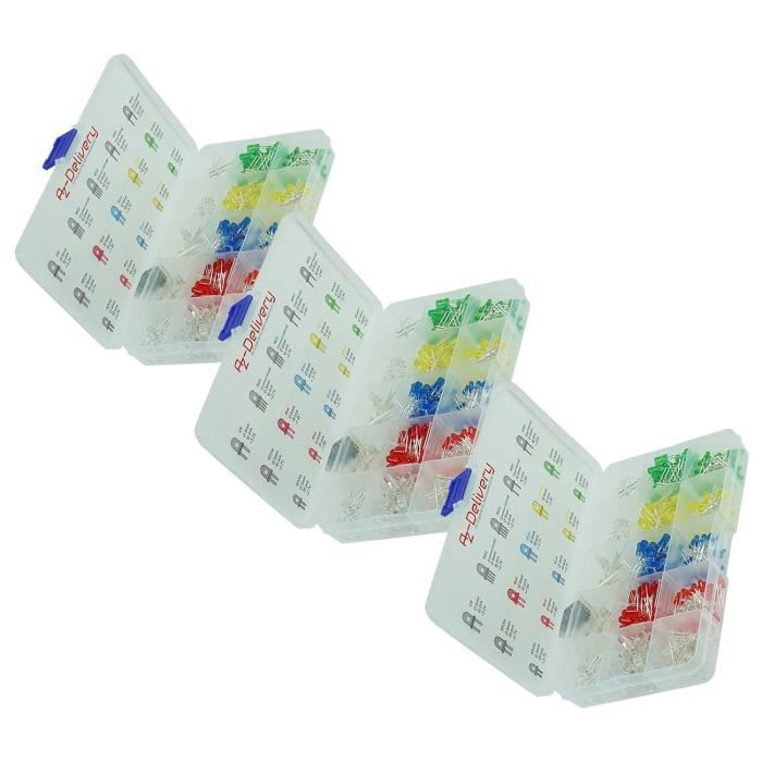 3X Leds Assorties Colorées 3 Mm 5 Mm Kit De Diodes Électroluminescentes ...