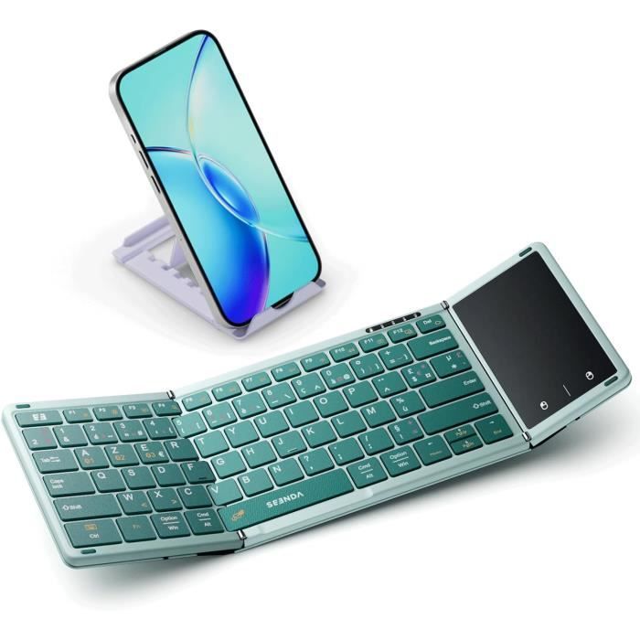 Clavier Bluetooth Pliable - Azerty Mini Portable Clavier Sans Fil Avec ...