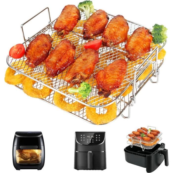 Support de friteuse à air carré à plusieurs niveaux, accessoires de ...