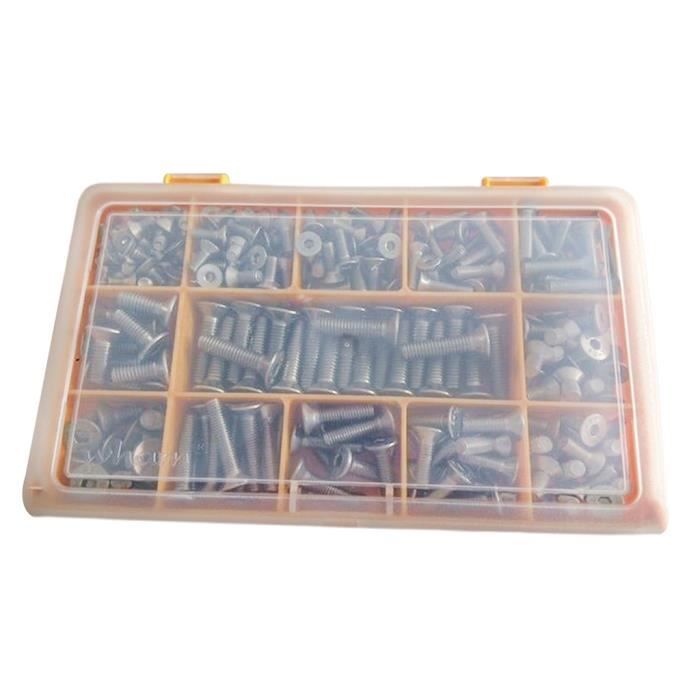 Lot de 260 Vis D'assemblage à Tête Creuse En Acier Inoxydable, Kit D'assortiment de Boulons à ...