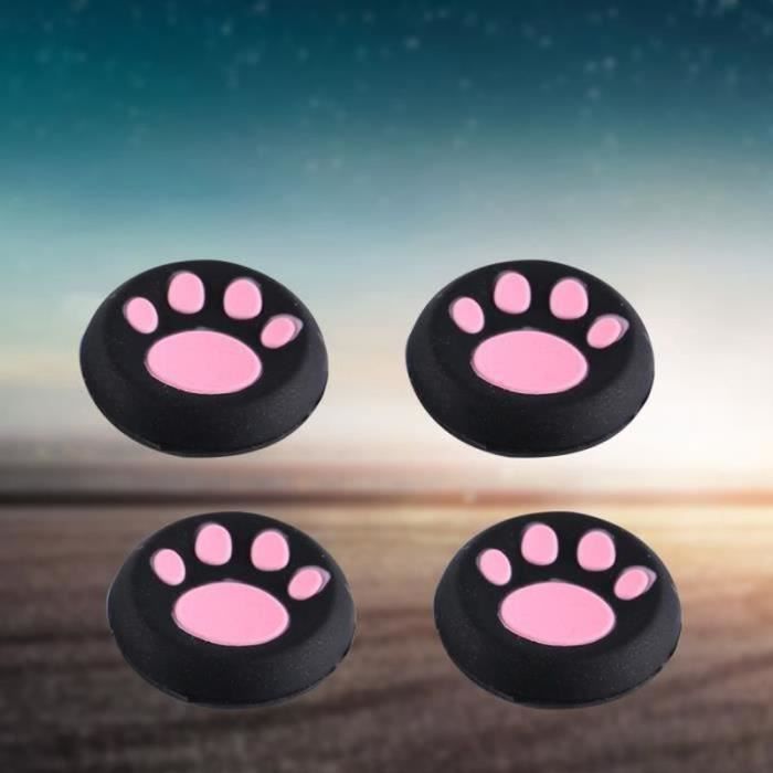 ZX00904- Couvercle 4Pcs Luxueux Chat Patte Silicone Gamepad Thumb Stick ...