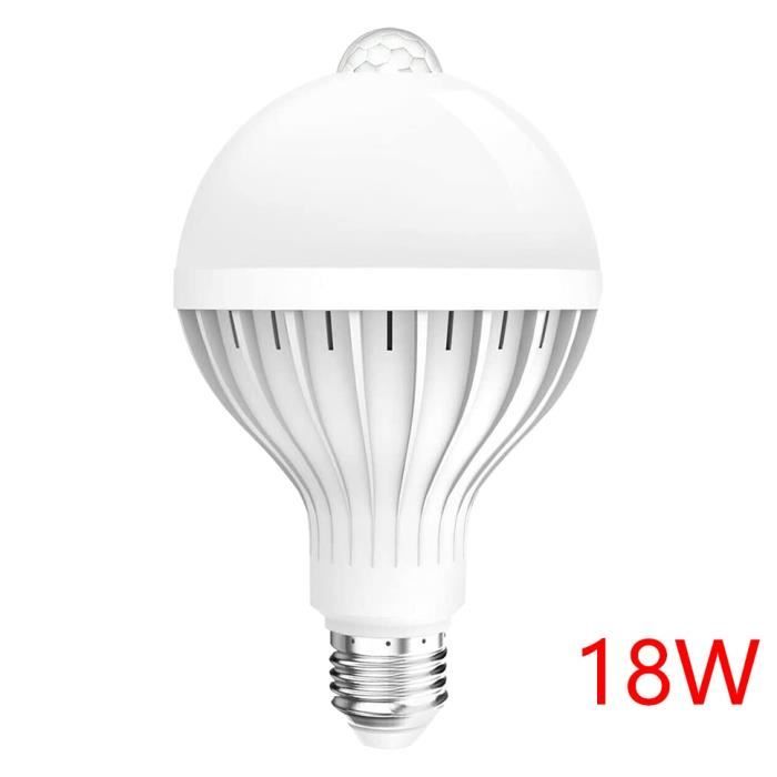 AMPOULE LED,18W-Warm White--Ampoule Led E27 9W 12W 15W 18W, lampe à capteur de mouvement PIR AC ...