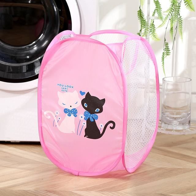 FILET A LINGE,Pink-cat--Mir de Rangement de illant Pliable, Sac Ménager ...