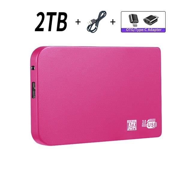 Disque dur externe,Pink 2TB--Mini disque dur SSD portable pour ...