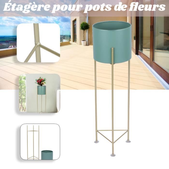 Pot de fleur vert en fer de haute qualité avec support solide et ...
