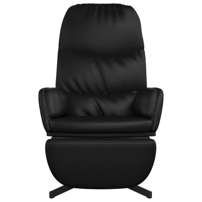 Chaise de relaxation avec tabouret Noir Similicuir-S5432 - Cdiscount Maison