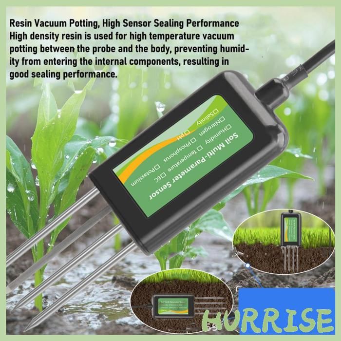 Testeur de sol 8 en 1, compteur d'humidité du sol végétal avec sondes ...