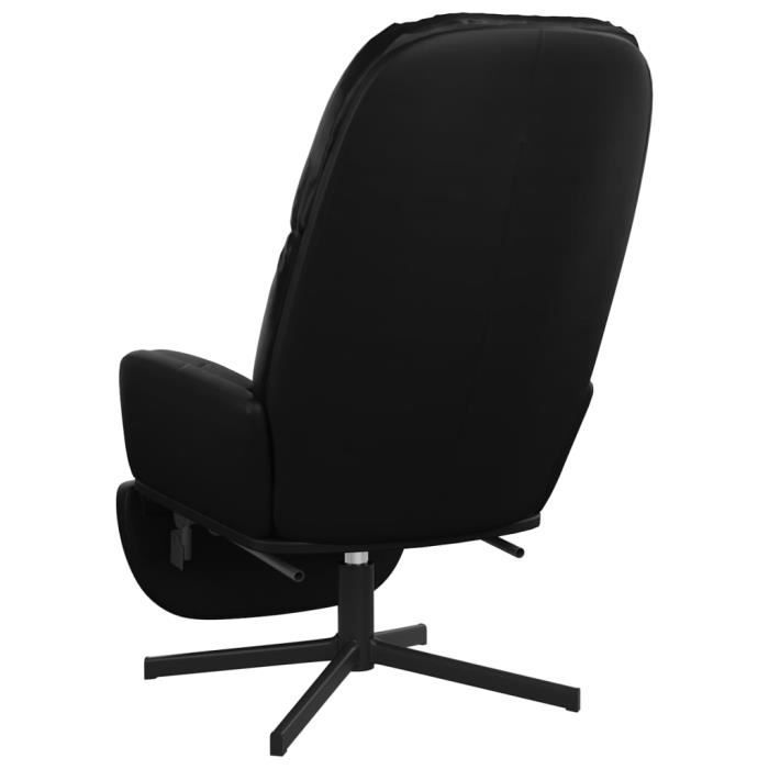 Chaise de relaxation avec tabouret Noir Similicuir-S5432 - Cdiscount Maison