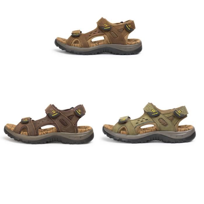 Sandales Homme d'été Bout Ouvert Sandales de Randonnée Scratch ...