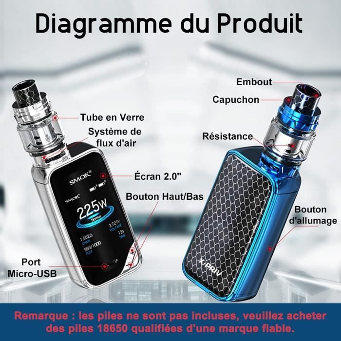 SMOK X-Priv 225W Cigarette électronique Kit Complet Débutant Vapoteuse ...