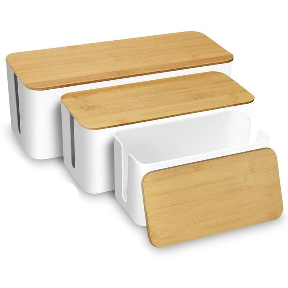 Lot 3 Boîte Cache Câble, Grand Boîte de Rangement Câbles Electriques ...