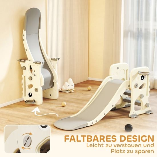 "3-en-1 toboggan pour enfants avec escalade, boule de basket-ball, toboggan pour enfants ...