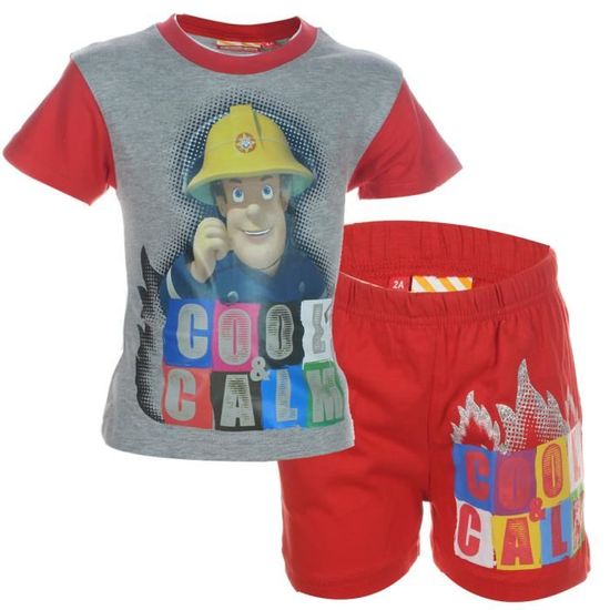 Ensemble T-shirt et Short Fireman Sam garçon Gris Jaune - Cdiscount ...
