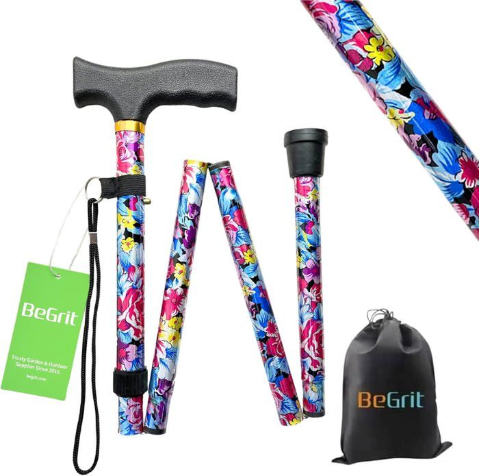 Canne de Marche Pliante Réglable pour Femme Canne Pliable Fleur Violet ...