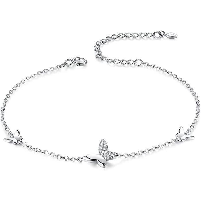 Bracelet Femme Bijoux Argent Sterling 925 Papillon En Zircon Cubique ...