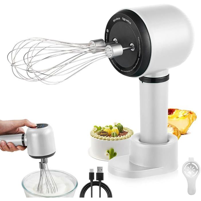 Batteur Électrique mini en acier inoxydable, 3 vitesses réglables, avec ...