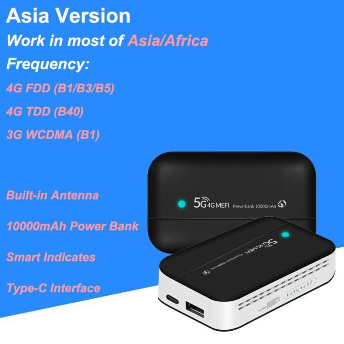 PW100-2 - Routeur Wi-Fi 4G portable, 150Mbps, modems sans fil, 10000mAh ...