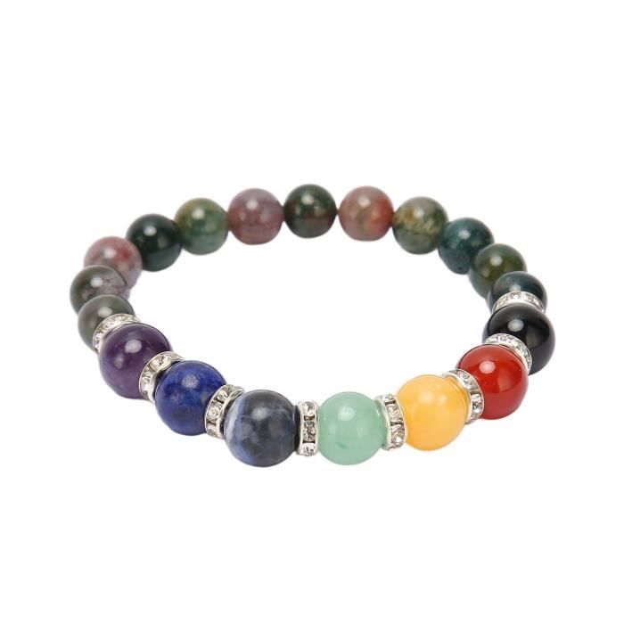 Bracelet Chakras Perle Chakra 7 Cristaux Guérison Méditation Relaxation ...
