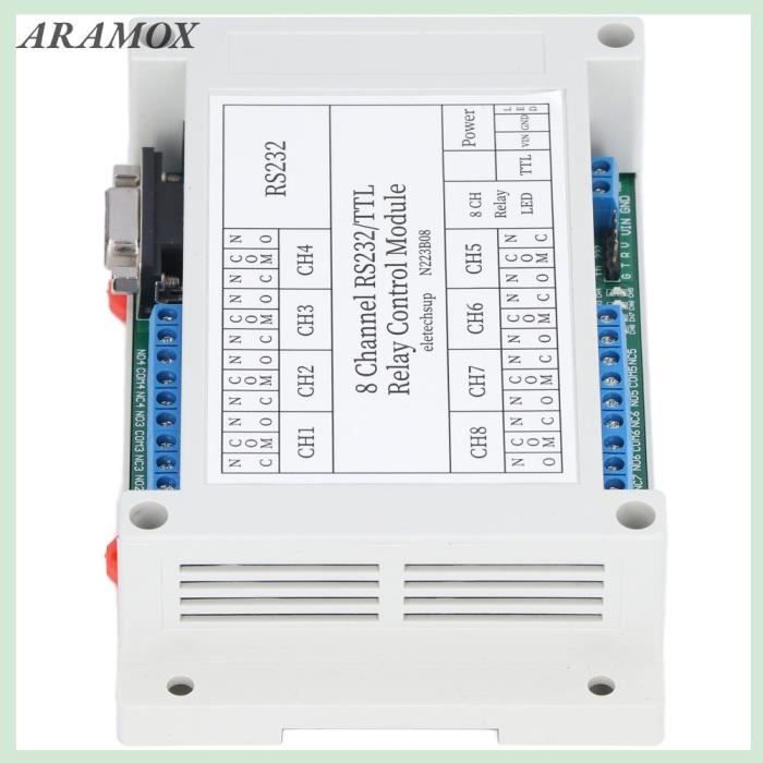 ARAMOX Module de relais N223B08 8CH DC 12V RS232 MODULE DE RELAY quincaillerie module Avec du ...
