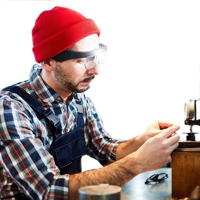 Loupe Binoculaire Loupe Serre-Tête Lunette Loupe Eclairante Led 2 ...