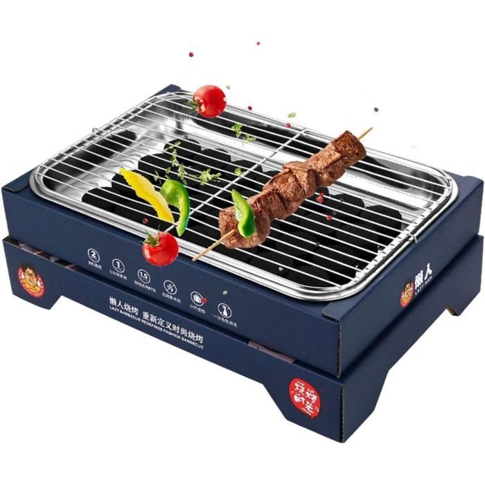 Barbecue à charbon portable, grille à charbon jetable, gril à charbon ...