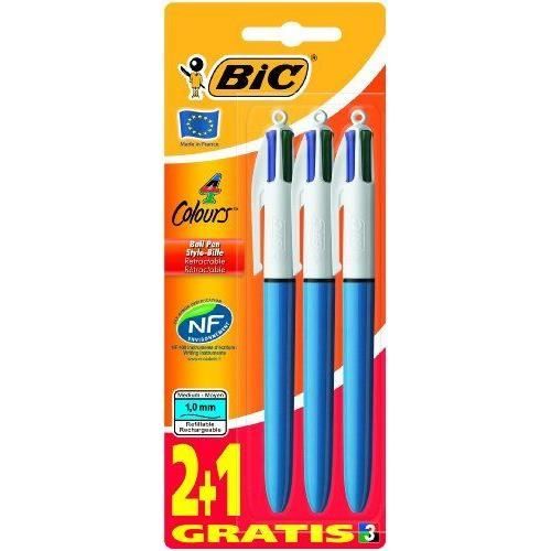 BiC Stylo 4 couleurs Pack économique de 2 + 1 gratuit (Import Royaume ...