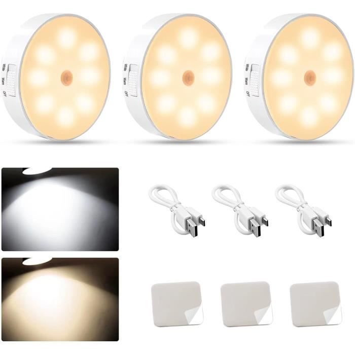 Veilleuse 16 Led Automatique, Rechargeable Lampe Detecteur De Mouvement ...