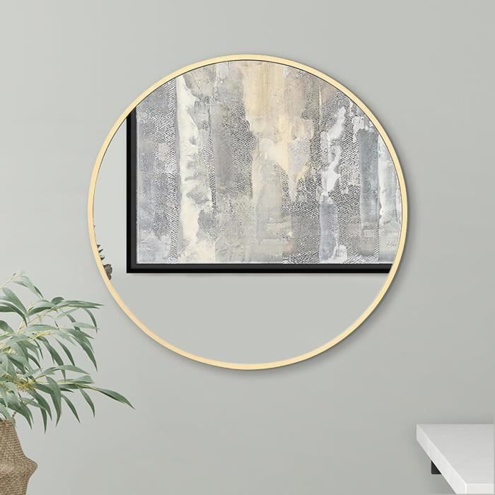 Grand Miroir Rond Mural Doré Encadré De 50 Cm - Décoration Murale Pour ...