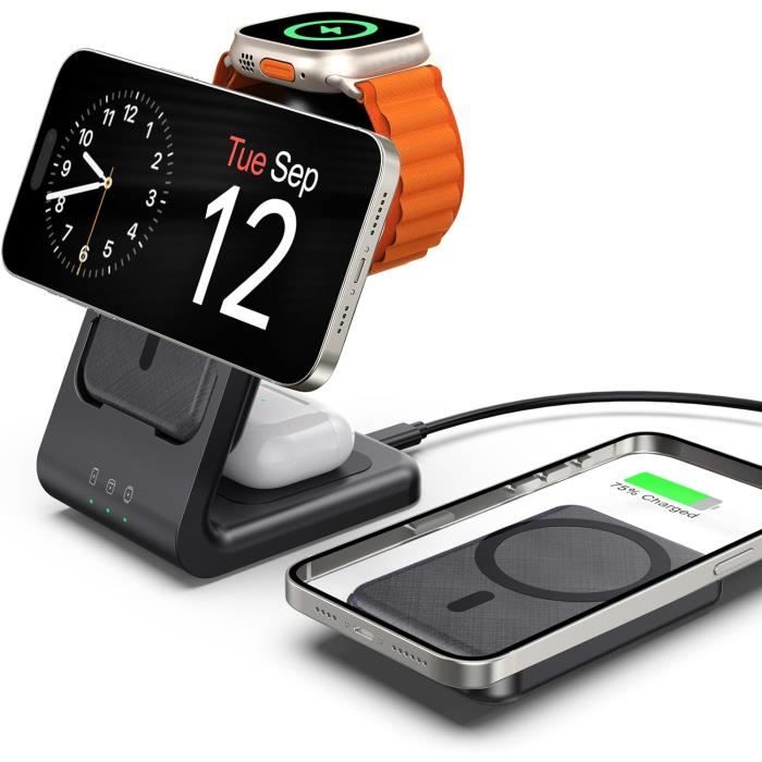Magnétique Chargeur Induction Sans Fil 3 En 1 Pour Apple Avec P-Ower ...