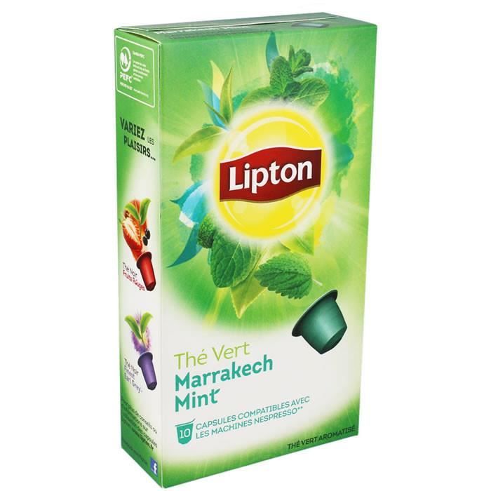 LOT DE 4 - LIPTON 10 Capsules de Thé vert menthe Marrakech Mint ...