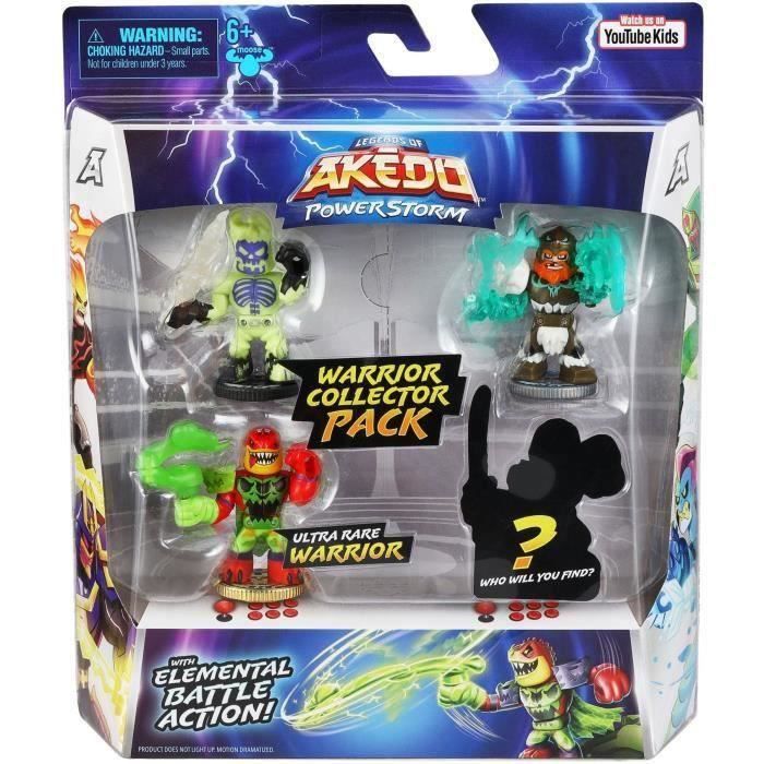 Figurine - Pack Warrior 4 figurines Powerstorm A - Akedo MOOSE TOYS ...