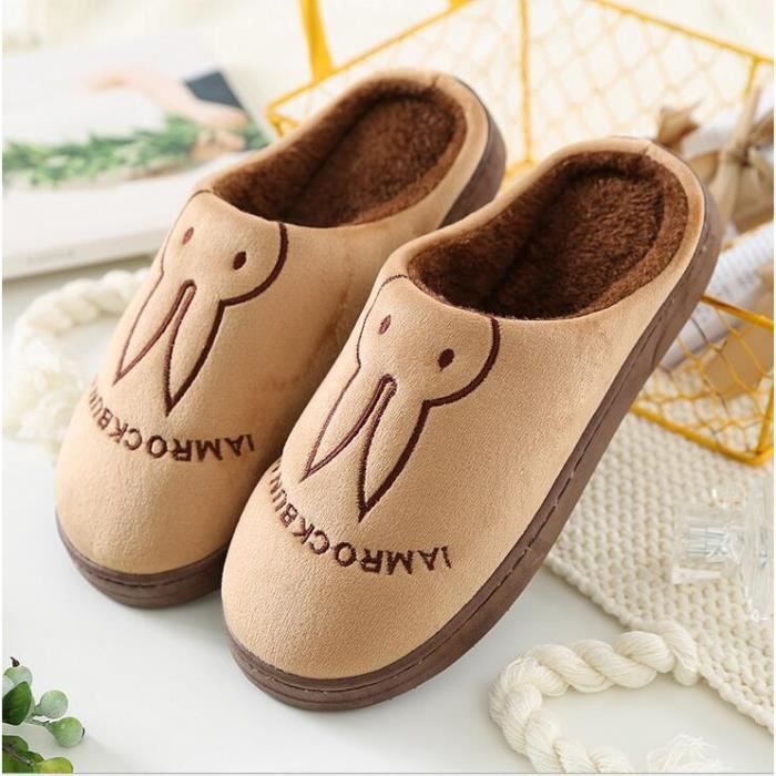 Accueil pantoufles couples Mignonne dessin anim... marron - Cdiscount ...