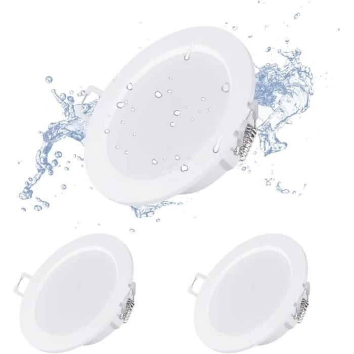 Lot De 3 Spots Led Encastrables, 6W 600Lm 3000K Encastrés Led, 28Mm Ip44 Mini Slim Spots De ...