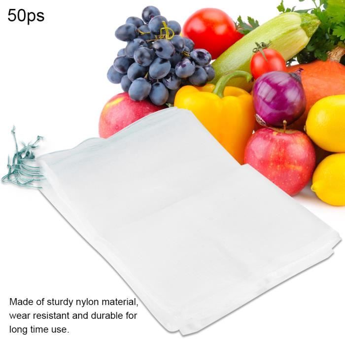 50 pièces 30*20cm Nylon filet blanc tissu cultiver sacs Nylon maille ...