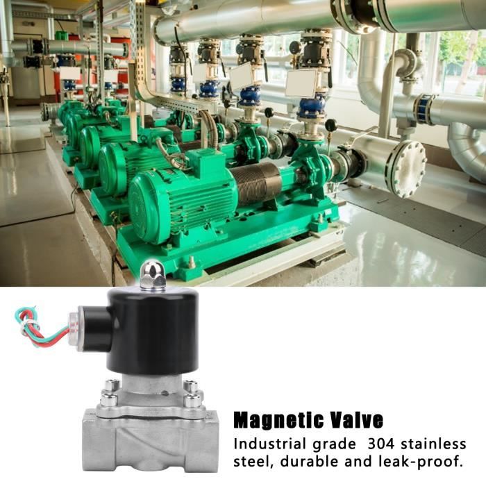 Électrovanne 3/4 pouces lectrovanne électrique 3/4 pouces en acier inoxydable 304, Action ...