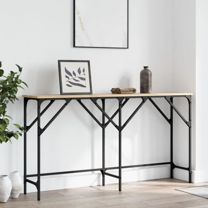 Table console extensible - DIOCHE - Chêne sonoma - 140x29x75 cm ...
