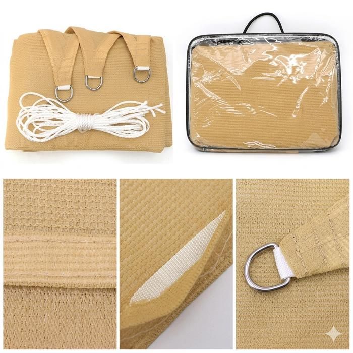 Voile d'ombrage rectangle 4x6m Beige, Imperméable et Anti-UV, avec Kit ...