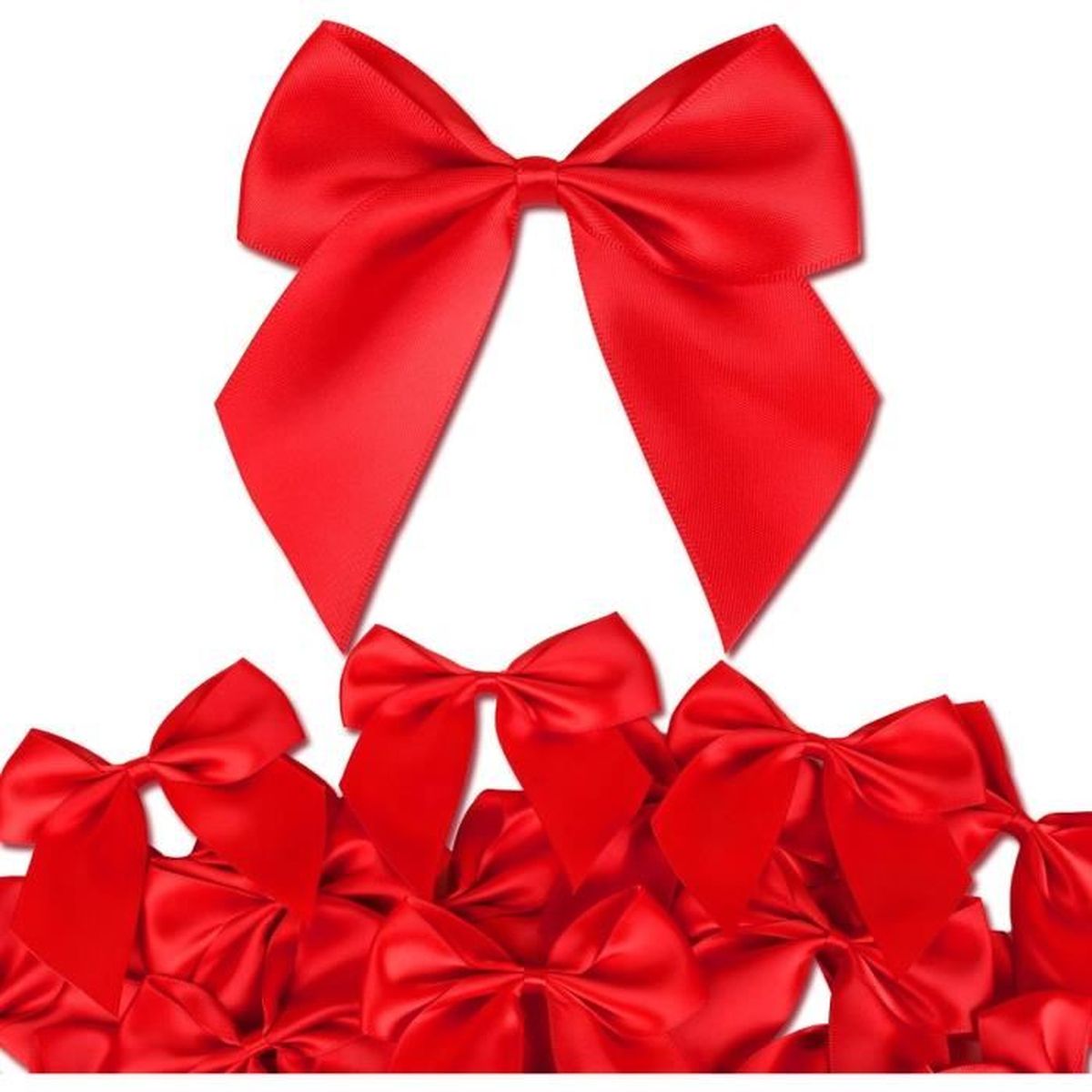 30Pcs Noeud Ruban Noël 10 cm Rouge Arc Noël Noeud Papillon Décoration ...