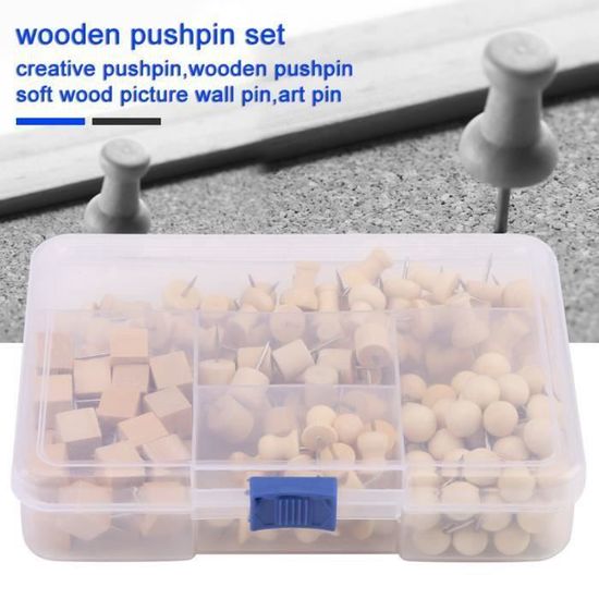 180pcs Nautral punaise en bois outil de bricolage décoratif 10mm-XIG ...