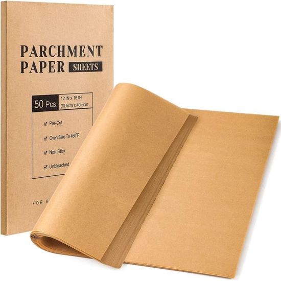 Lot de 50 feuilles de papier sulfurisé non blanchi 30,5 x 40,6 cm ...