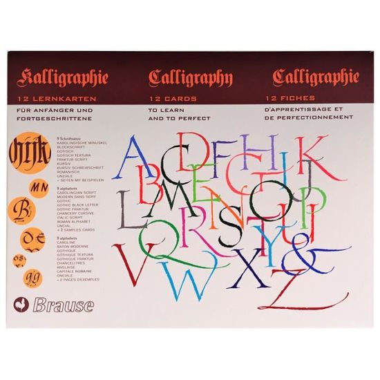 Feuilles d'apprentissage - 12 fiches - Calligraphie - 9 alphabets ...