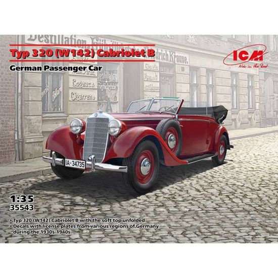 ICM - Maquette Voiture Typ 320 (w142) Cabriolet B German Passenger Car |icm|35543| 1:35 Maquette ...