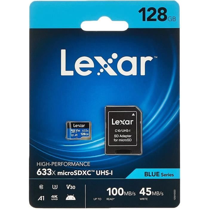 Carte microsdxc 128 go uhs-i haute performance 633x u3 100 mo s ...